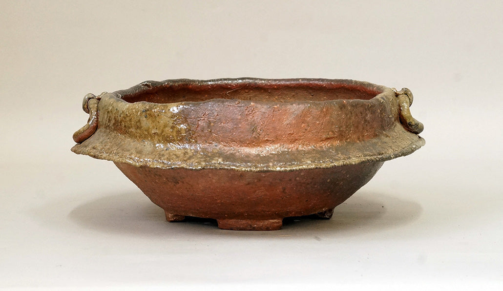Toji Wood-Fired Bonsai Pot in Okama Style 5.5"(14cm) T003 +++ Shipping ...